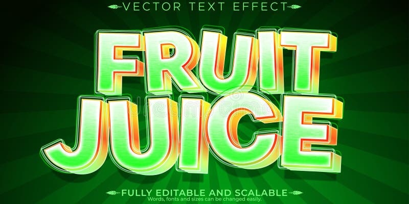 Fruit Juice Text Effect, Editable Fresh and Natural Customizable Font ...