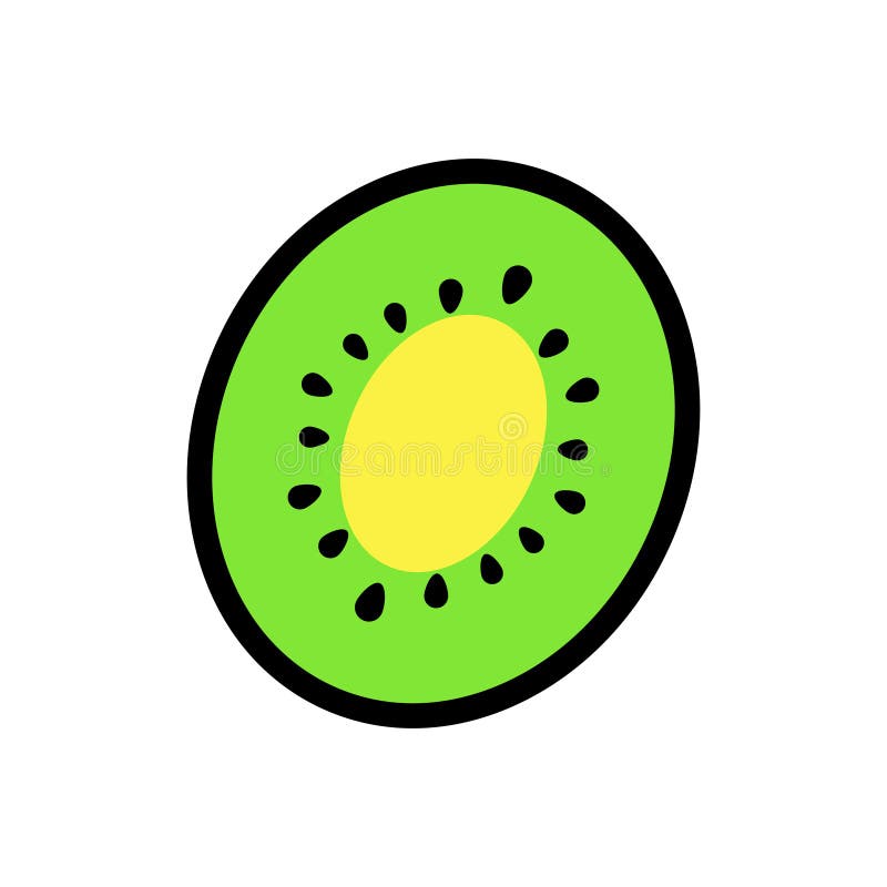 Kiwi in Section Vector Simple Icon Stock Vector - Illustration of neon ...