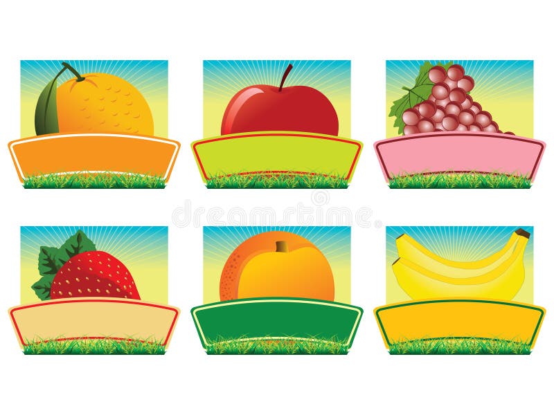 Fruit labels stock vector. Illustration of breakfast - 13593850