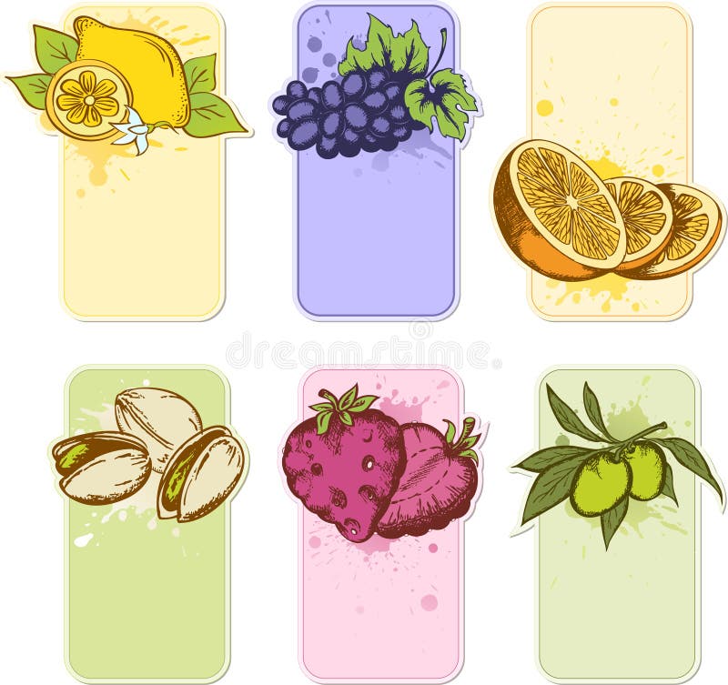 Fruit labels stock vector. Illustration of label, fruit - 22146404