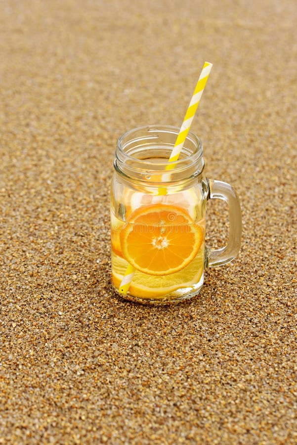 Fruit lemonade in jar stock photo. Image of refreshment - 77760982