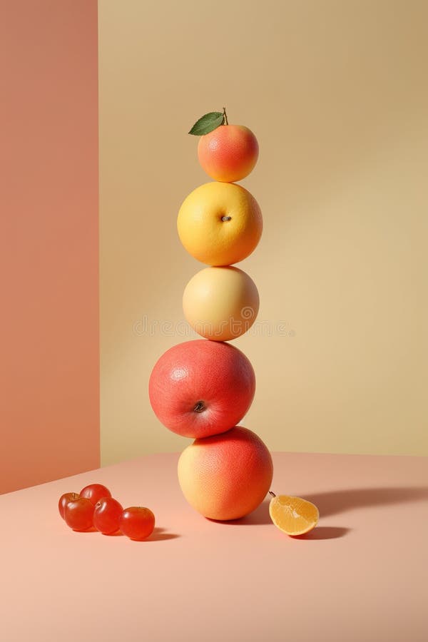 Fruit Levitation. Creative Levitation Food. Generative AI Stock ...