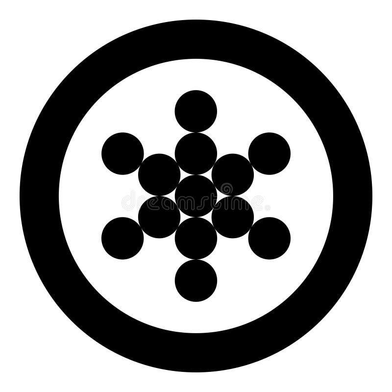 Fruit of Life Symbol Sacred Geometry Icon in Circle Round Black Color ...