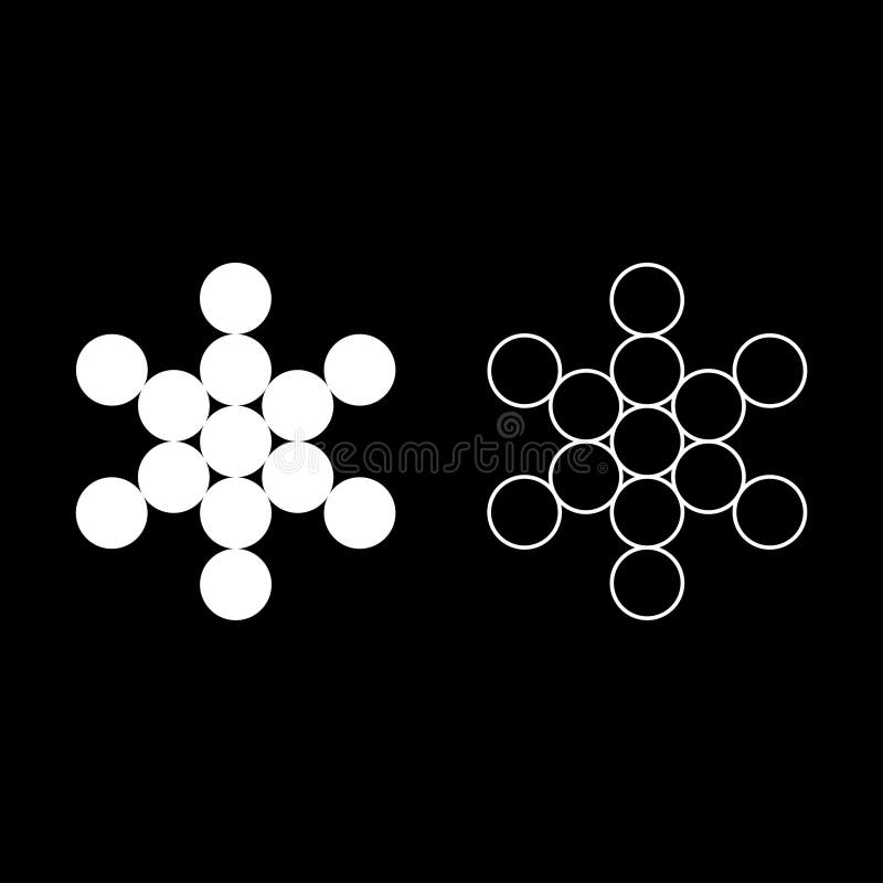 Fruit of Life Symbol Sacred Geometry Set Icon White Color Vector ...
