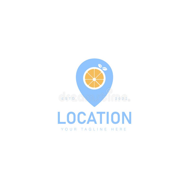 Fruit and Location Logo Design Illustration Icon Stock Vector ...