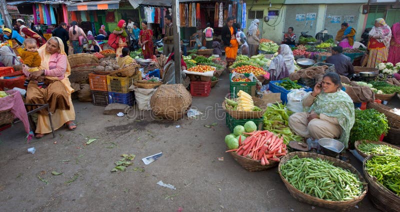 Indian People in the Rural Area Market Editorial Photography - Image of ...