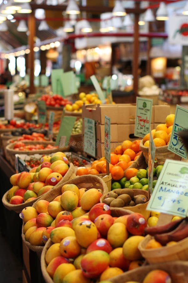Fruit Market with Diverse Fruit Stock Photo - Image of marketplace ...