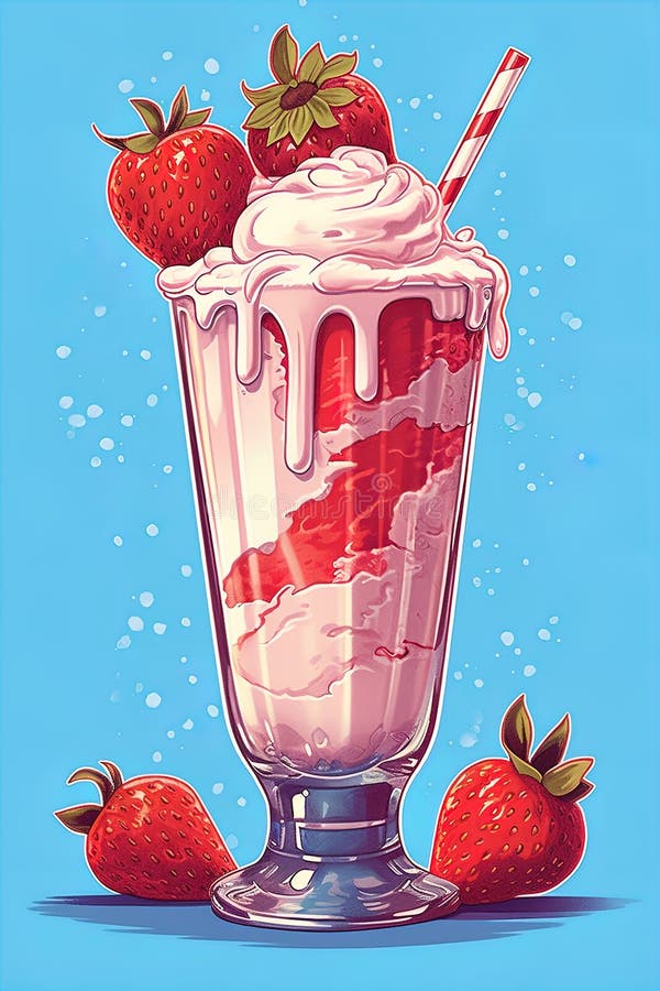 Fruit Milkshake. Vector Illustration of a Cartoon Flat Icon. Generative ...