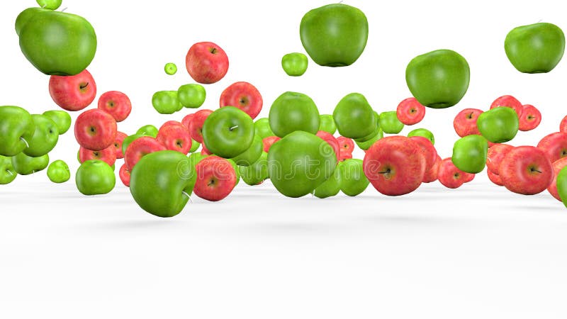 Fruit Mix, Animated Fruit Movement, 3D Rendering Stock Illustration ...