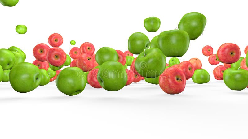 Fruit Mix, Animated Fruit Movement, 3D Rendering Stock Illustration ...