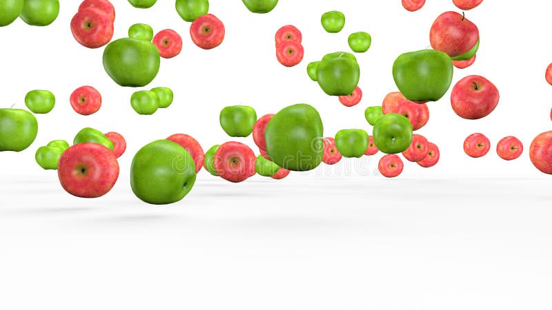 Fruit Mix, Animated Fruit Movement, 3D Rendering Stock Illustration ...