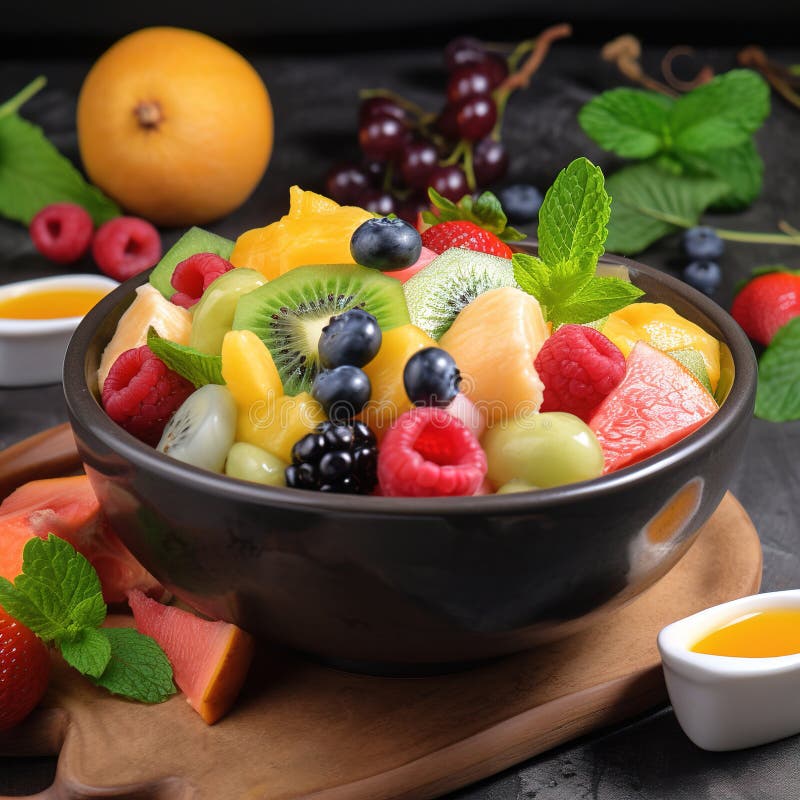 Fruit Mix in a Cup , Generative AI Stock Illustration - Illustration of ...