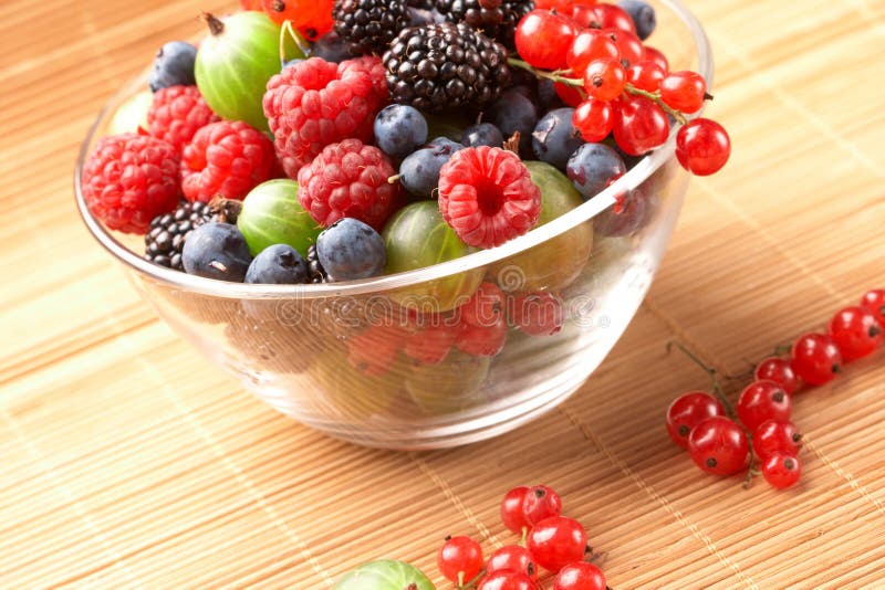 Fruit Mix in the Glass Container Stock Image - Image of bilberry, fruit ...