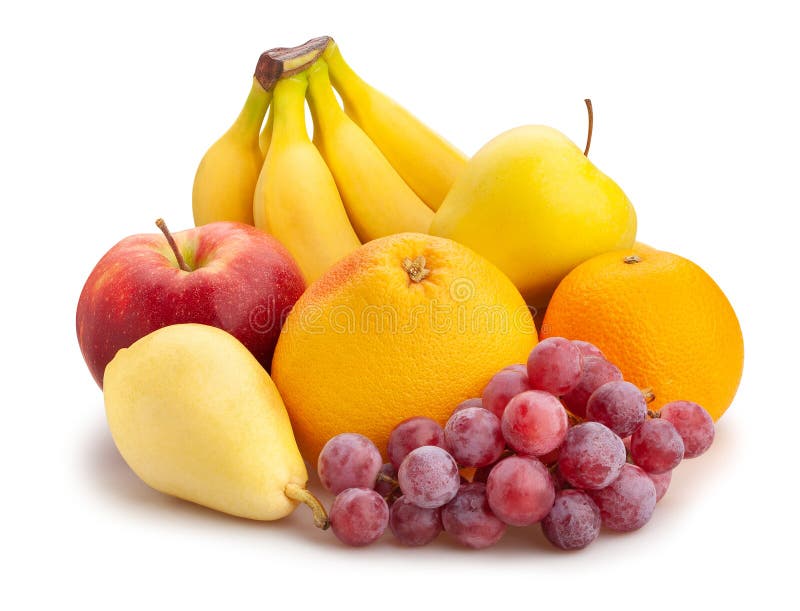 Fruit mix path isolated stock image. Image of grapes - 245582183