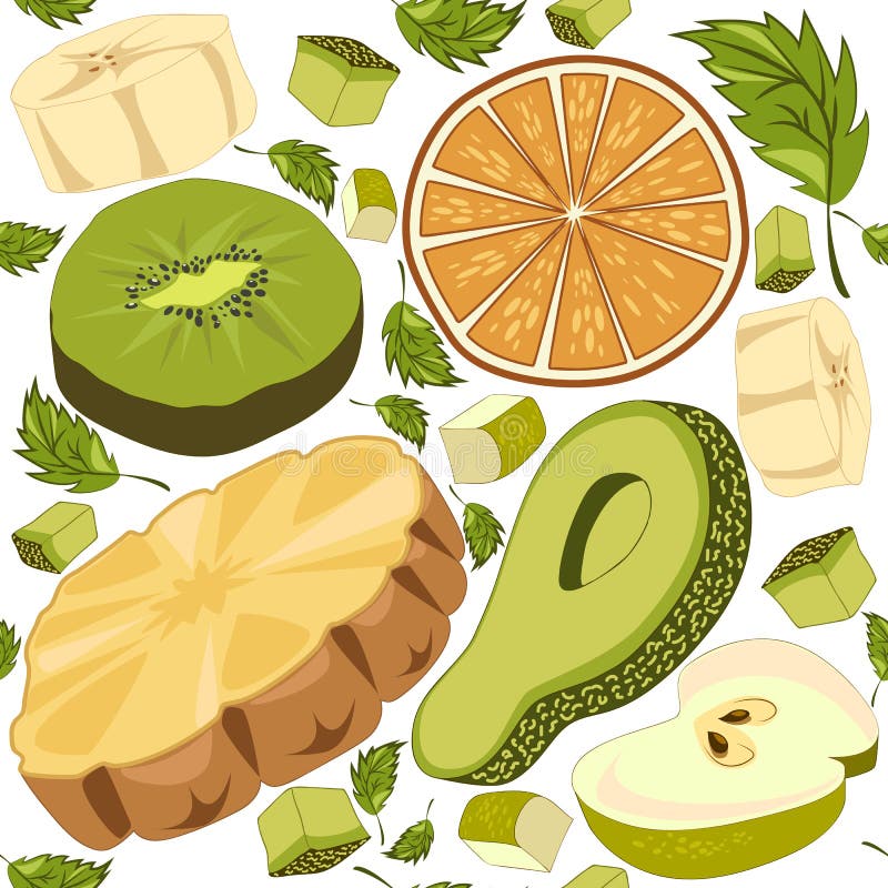 Fruit Mix Pattern stock vector. Illustration of cocktail - 98986257