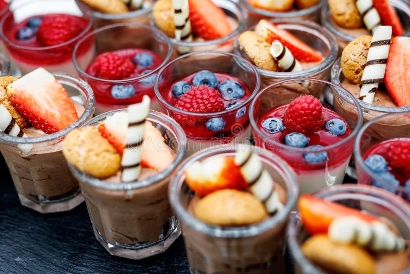 Fruit Mousse for a Breakfast Buffet at the Hotel. Stock Image - Image ...