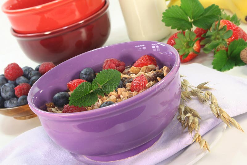 Fruit Muesli stock photo. Image of cereal, strawberry - 19183522