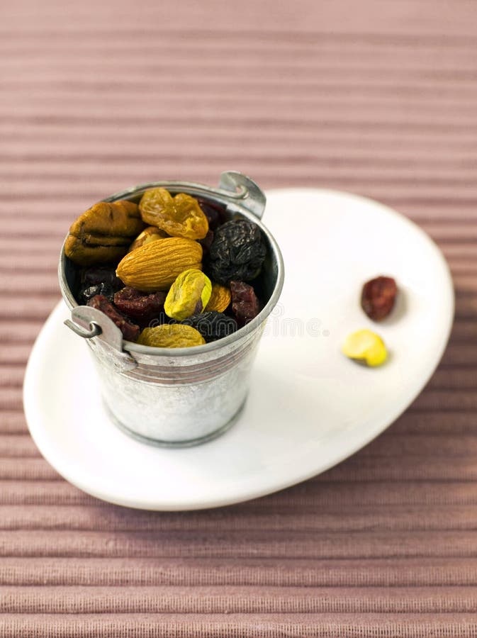 Fruit and Nut in Galvanised Bucket Stock Photo - Image of foodstuff ...