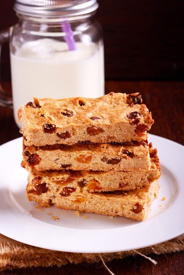 Fruit Oat Flapjacks Biscuits Stack Stock Photo - Image of bake, cookies ...