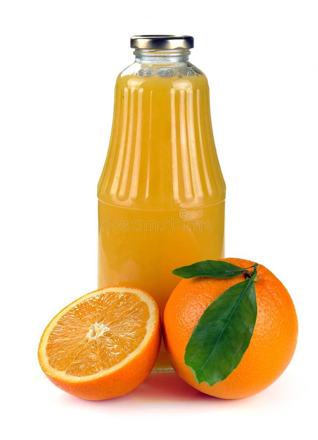 Fruit Orange Et Une Bouteille De Jus Image stock - Image du glace ...