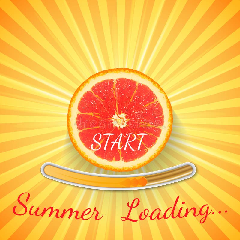 Fruit Orange. Summer Loading Bar Stock Vector - Illustration of ...