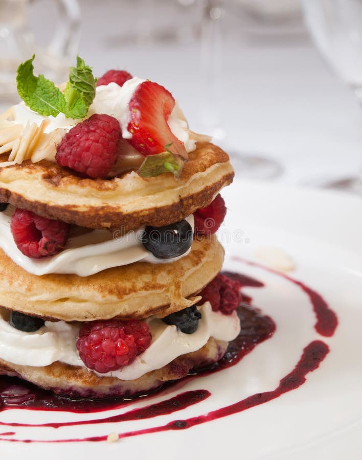 Fruit pancake stock image. Image of piece, decorated - 34192811