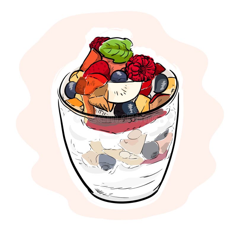 Fruit Parfait stock vector. Illustration of drawn, sweets - 62298605