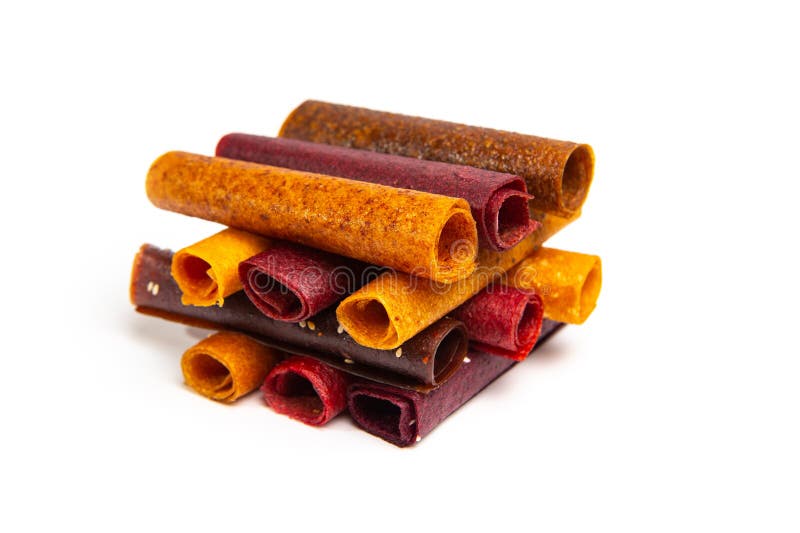 Fruit Pastilles are Rolled into Tubes and Stacked on Top of Each Other ...