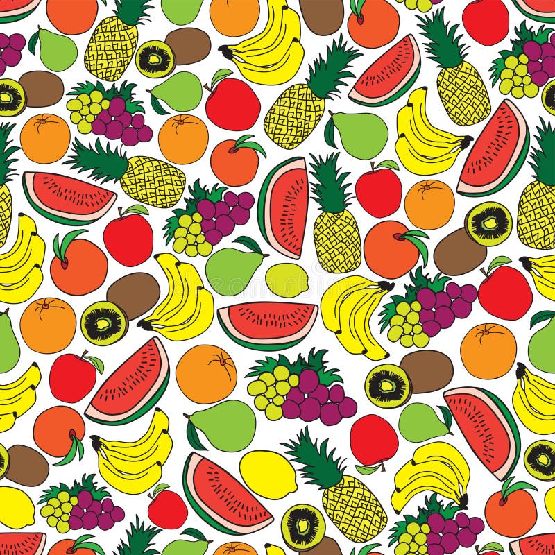 Fruit pattern design stock illustration. Illustration of colorful ...