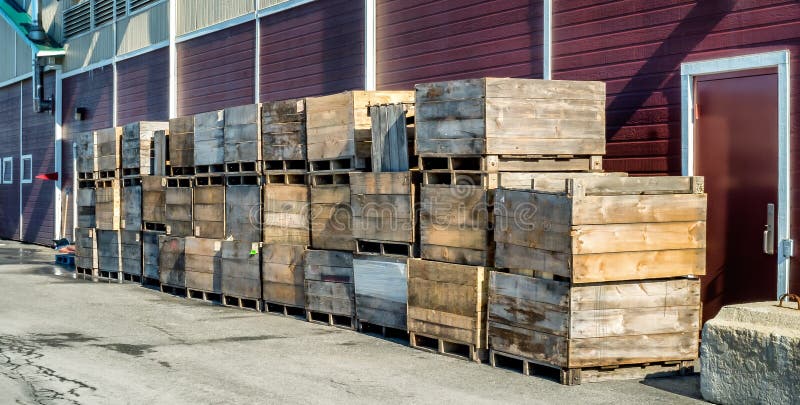 Fruit picker boxes stock photo. Image of pick, outdoors - 68753162