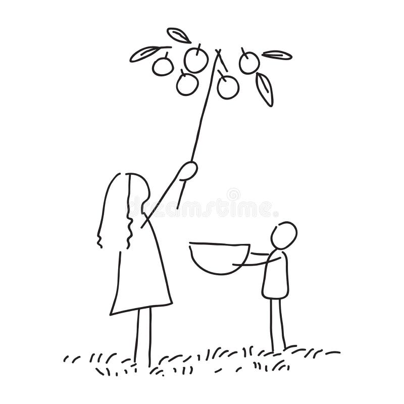 Fruit pickers clip art stock vector. Illustration of people - 254072250