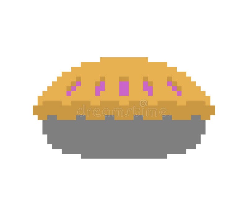Fruit Pie Pixel Art. 8 Bit Blueberry Pie Stock Vector - Illustration of ...