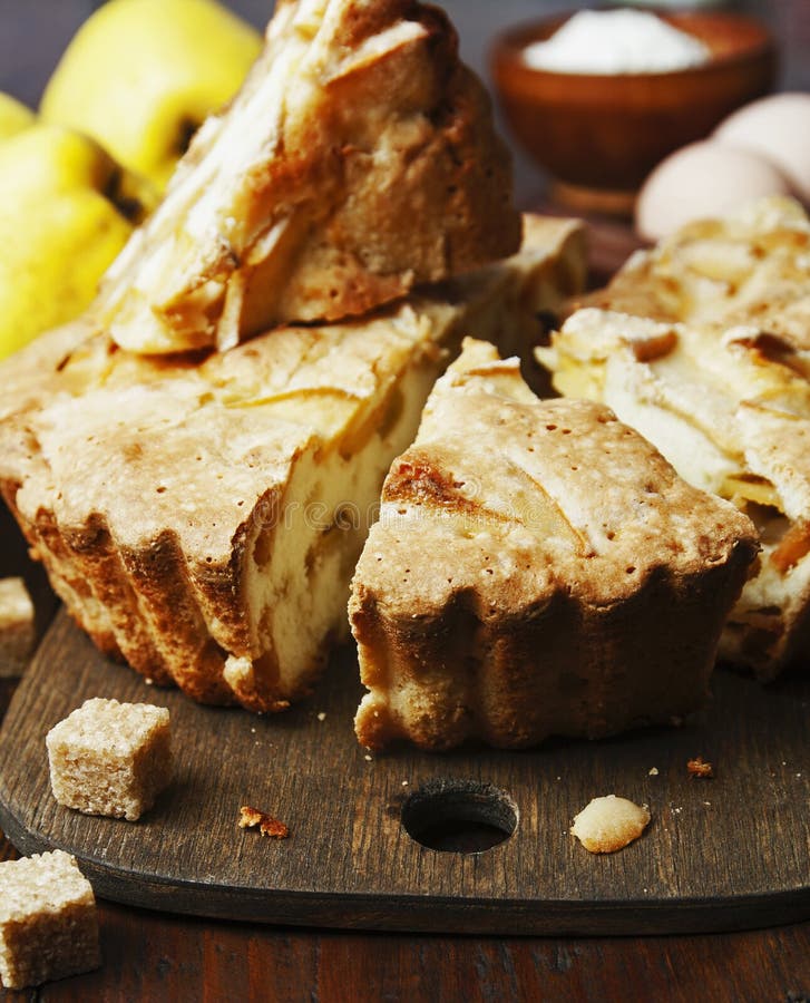 Fruit pie with quince stock image. Image of wooden, dessert - 190352803