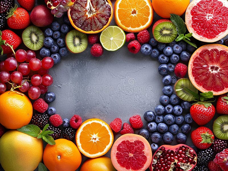 Fruit in Pieces and Whole Arranged in an Orderly and Chromatically ...