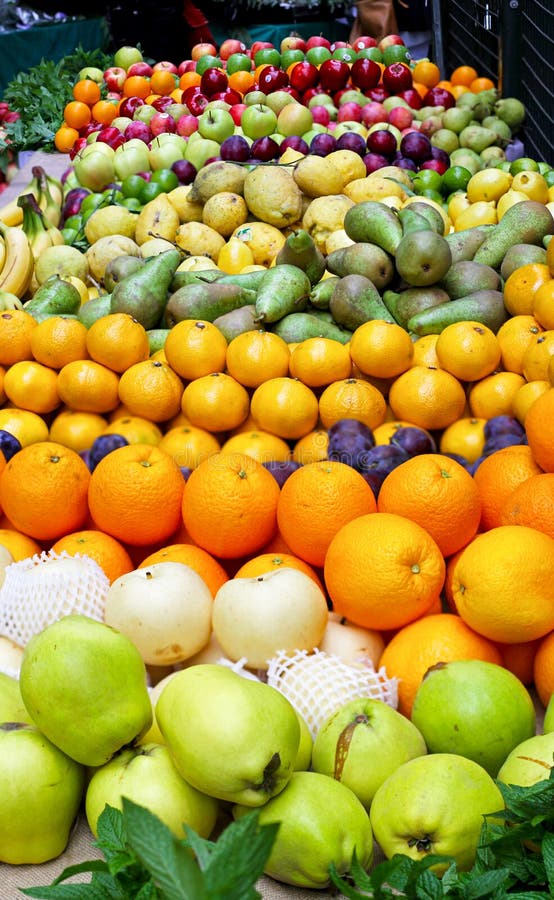 Fruit pile stock photo. Image of yellow, mandarin, food - 19733704