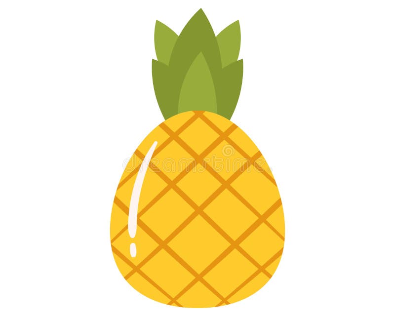 Fruit Pineapple in Cartoon Hand Drawn Simple Style. Editable Variable ...
