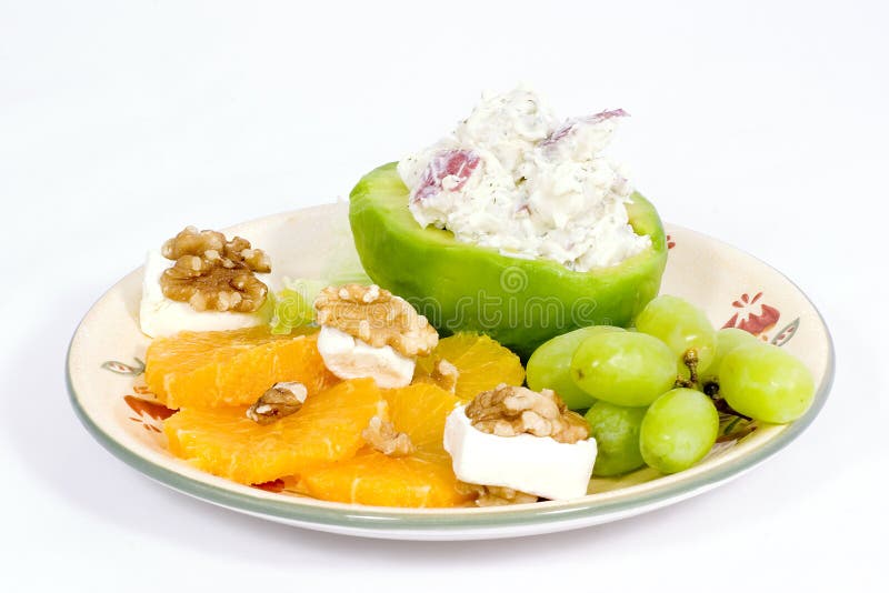 Fruit Plate with Potato Salad Stock Photo - Image of good, salad: 2048958