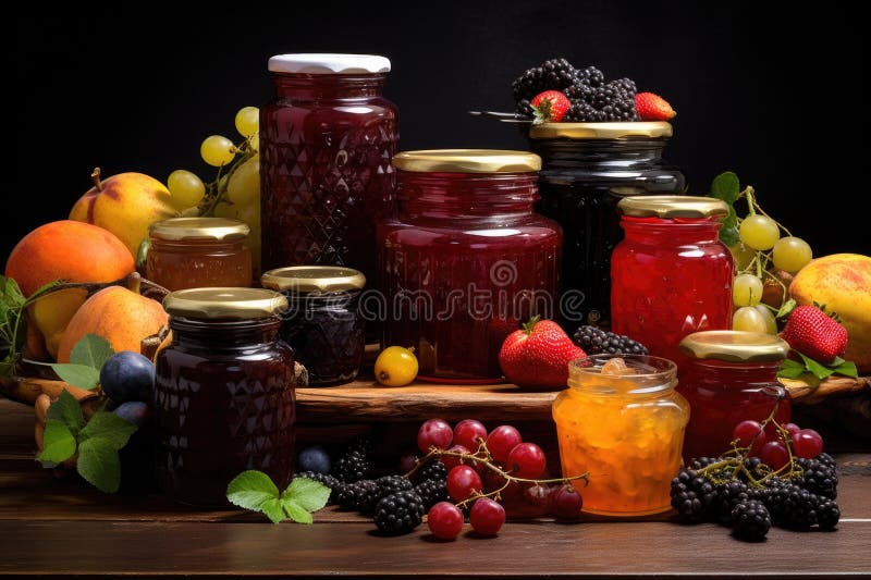 Fruit Preserves with a Variety of Textures Stock Illustration ...