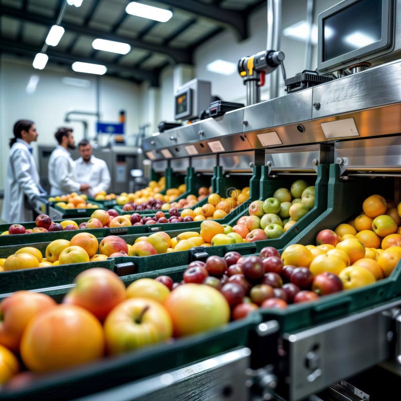 Fruit Sorting: Automated Line in Facility, Generative Ai Stock ...