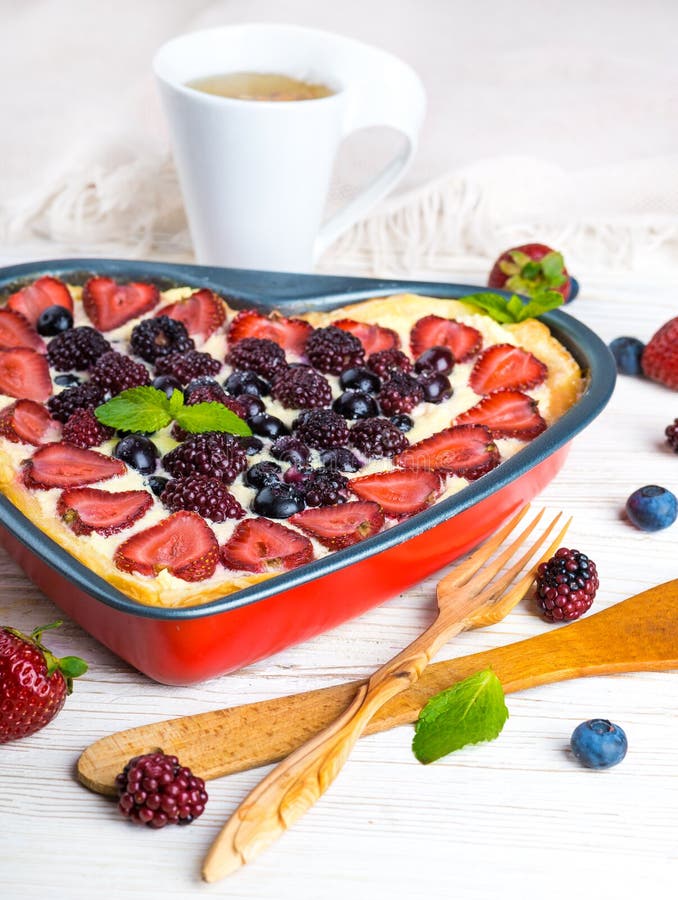 Fruit pudding with berries stock image. Image of sweet - 45753477