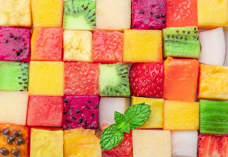 Fruit Puzzle. Colorful Food Background or Pattern Arranged of Different ...