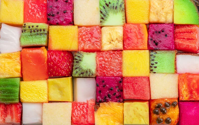 Fruit Puzzle. Colorful Food Background or Pattern Arranged of Different ...