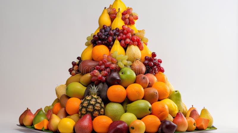 Fruit Pyramid in the Form of a Christmas Tree on a White Background ...