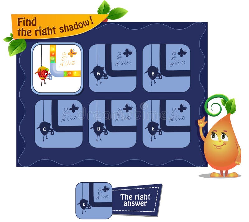 Fruit Rainbow Find Right Shadow Stock Illustration - Illustration of ...