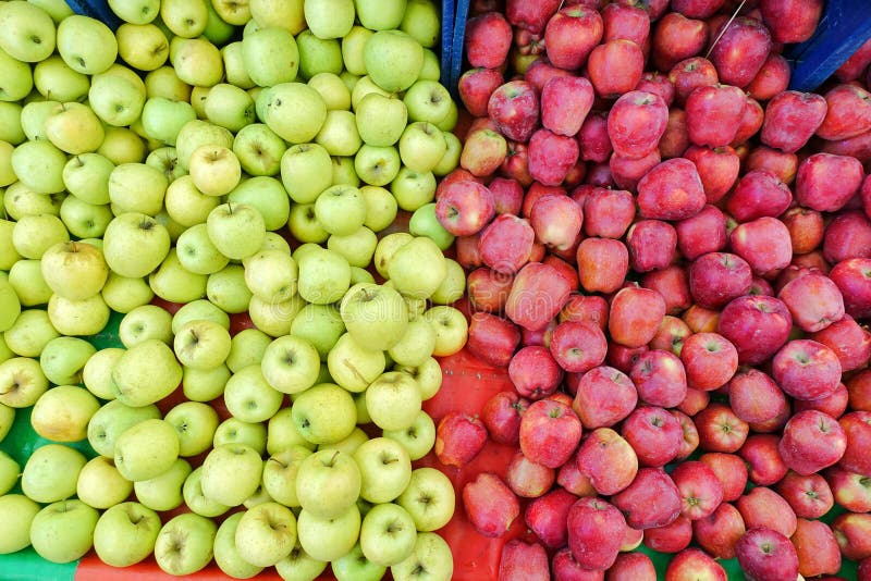 Fruit Red and Green Organic Apple Stock Image - Image of green, bright ...