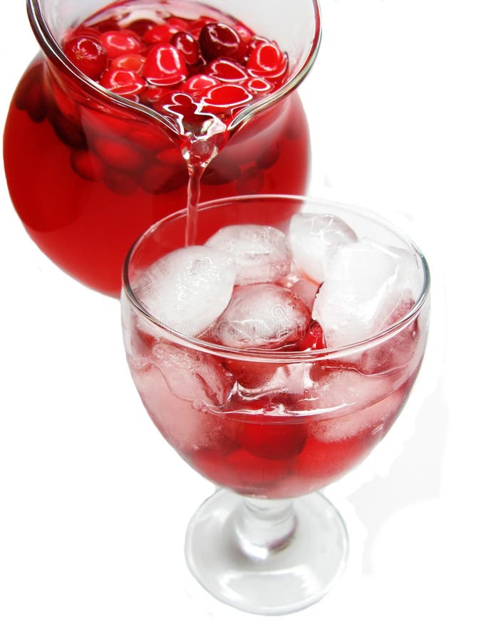 Fruit Red Punch Cocktail Drink with Cherry Stock Image - Image of ...
