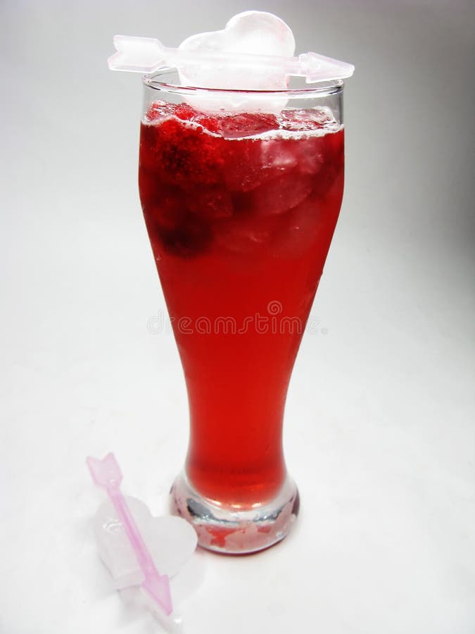 Fruit Red Punch Cocktail Drink with Strawberry Stock Photo - Image of ...