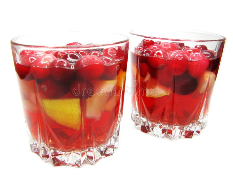 Fruit Red Punch Cocktail Drinks with Strawberry Stock Image - Image of ...