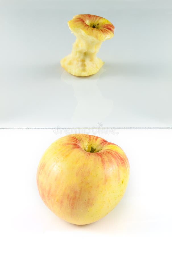Fruit Reflection in the Mirror Stock Photo - Image of illusion, mistery ...