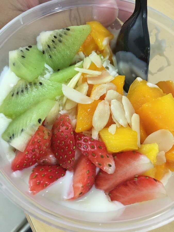 Fruit salad stock photo. Image of sticky, salad, yummy - 206447128